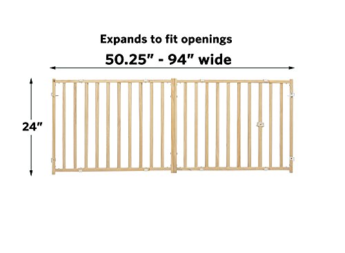 MidWest Homes for Pets Extra-Wide Swing Pet Safety Gate, Expands 50.25 - 94' Wide, 24' Tall