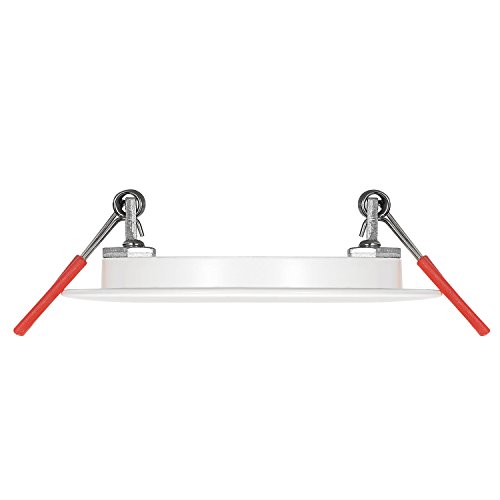 Globe Electric 91125 3" Ultra Slim LED Integrated Recessed Lighting Kit 4-Pack, 6 Watts, Energy Star, IC Rated, Dimmable, Wet Rated, White Finish, 3.25" Hole Size, Bathroom Lights, Outdoor Lighting