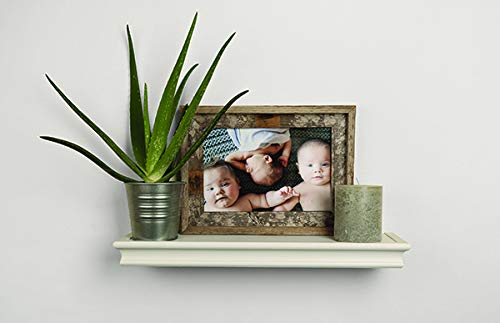 HIGH & MIGHTY 515610 Decorative 24" Floating Shelf Holds up to 20lbs, Easy Tool-Free Dry Wall Installation, Beveled, Retail Packaging, White