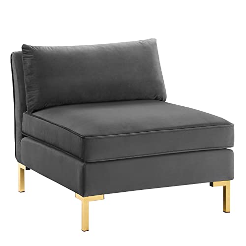 Modway Ardent 4-Piece Performance Velvet Sectional Sofa, Gray