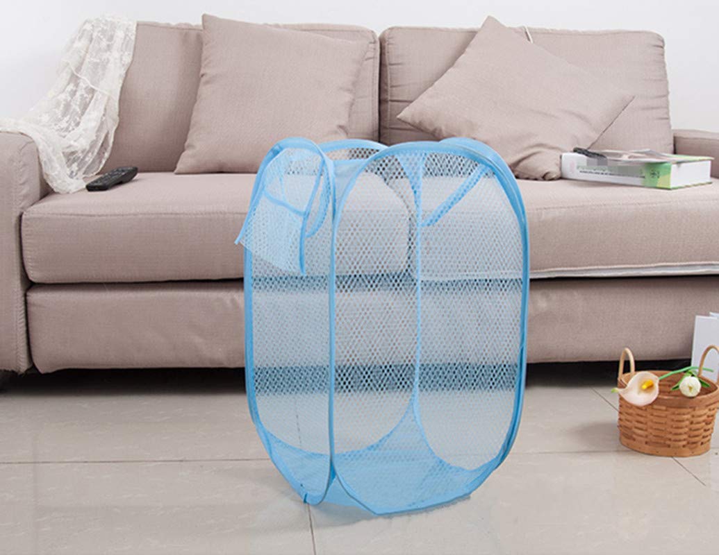 Foldable Clothes Baskets Laundry Sorters Baby Storage Bin Kids Hamper for Toys,Stray Socks,Dish Cloths,Small Garments,Sky Blue