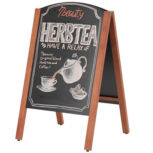 A-Shaped Sign (Removable Board), Double-Sided, Stand Board, Brown, A-Shaped Sign, Blackboard, Menu Board, Standing Sign, Chalkboard, Wood, A-Type, Welcome Board, Wood Board, Wedding, Cafe, Interior, Salon, Restaurant