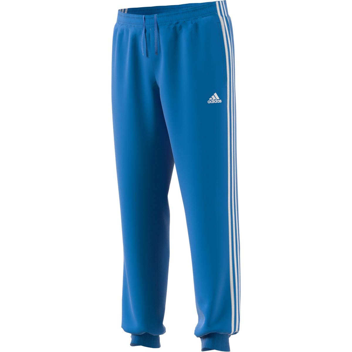 adidas Men's Athletics Essentials 3 Stripes Tapered Tricot Pant, Bright Blue/ White, Medium