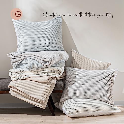 EVERGRACE Quilt King Size, Ultra Soft Cotton Blend Quilt Sets, Pre-Washed Channel Pick Stitch Bedding Sets, Reversible Oversized Bedspread, Lightweight Matelasse Coverlet with 2 Shams, Beige
