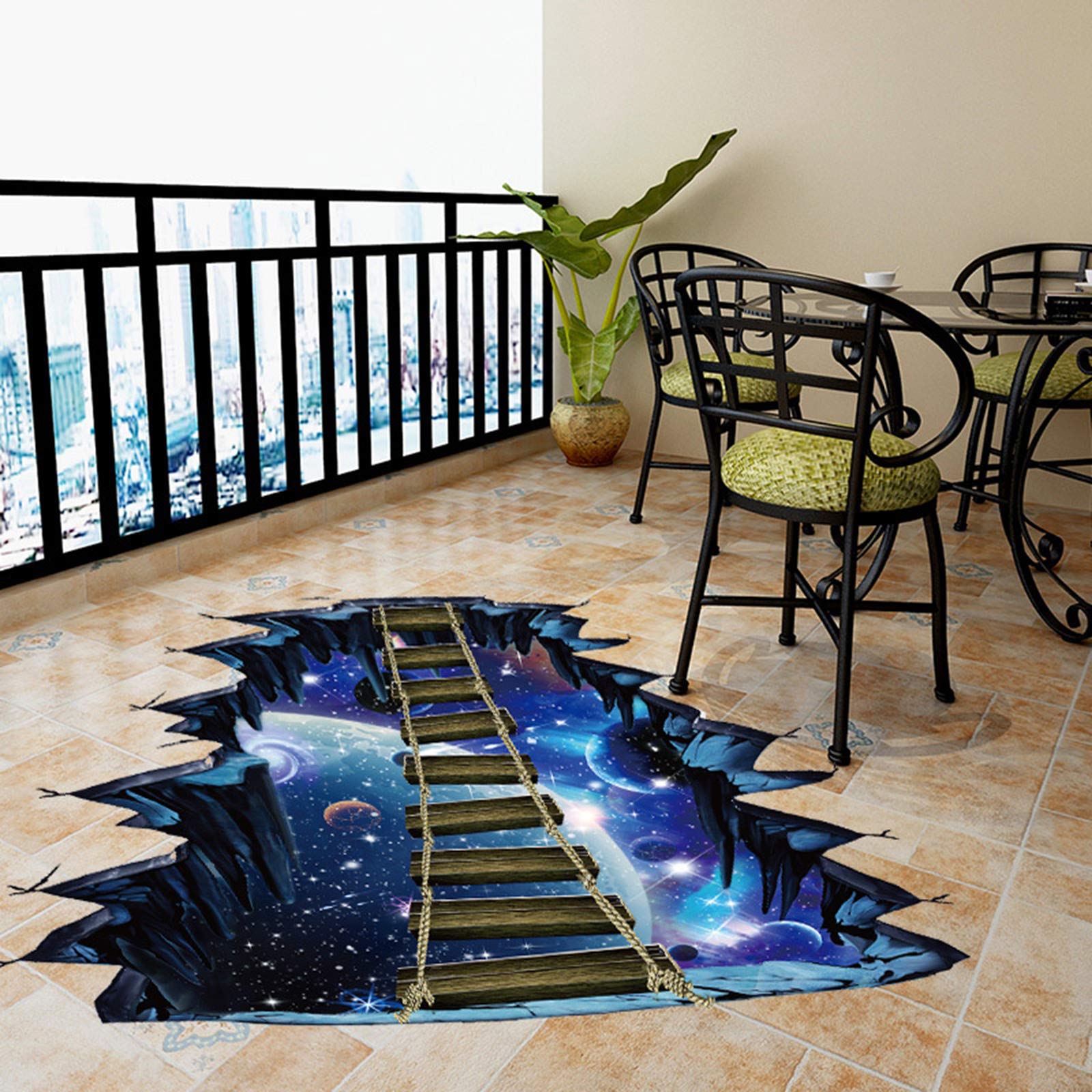 SENGTER Space Stickers 3D Wall Decor Galaxy Wallpaper Wall Stickers Planet Wall Stickers Waterproof Wall Decals Floor Stickers Ceiling Decor Wall Decorations for Living Room Kids Room Decor
