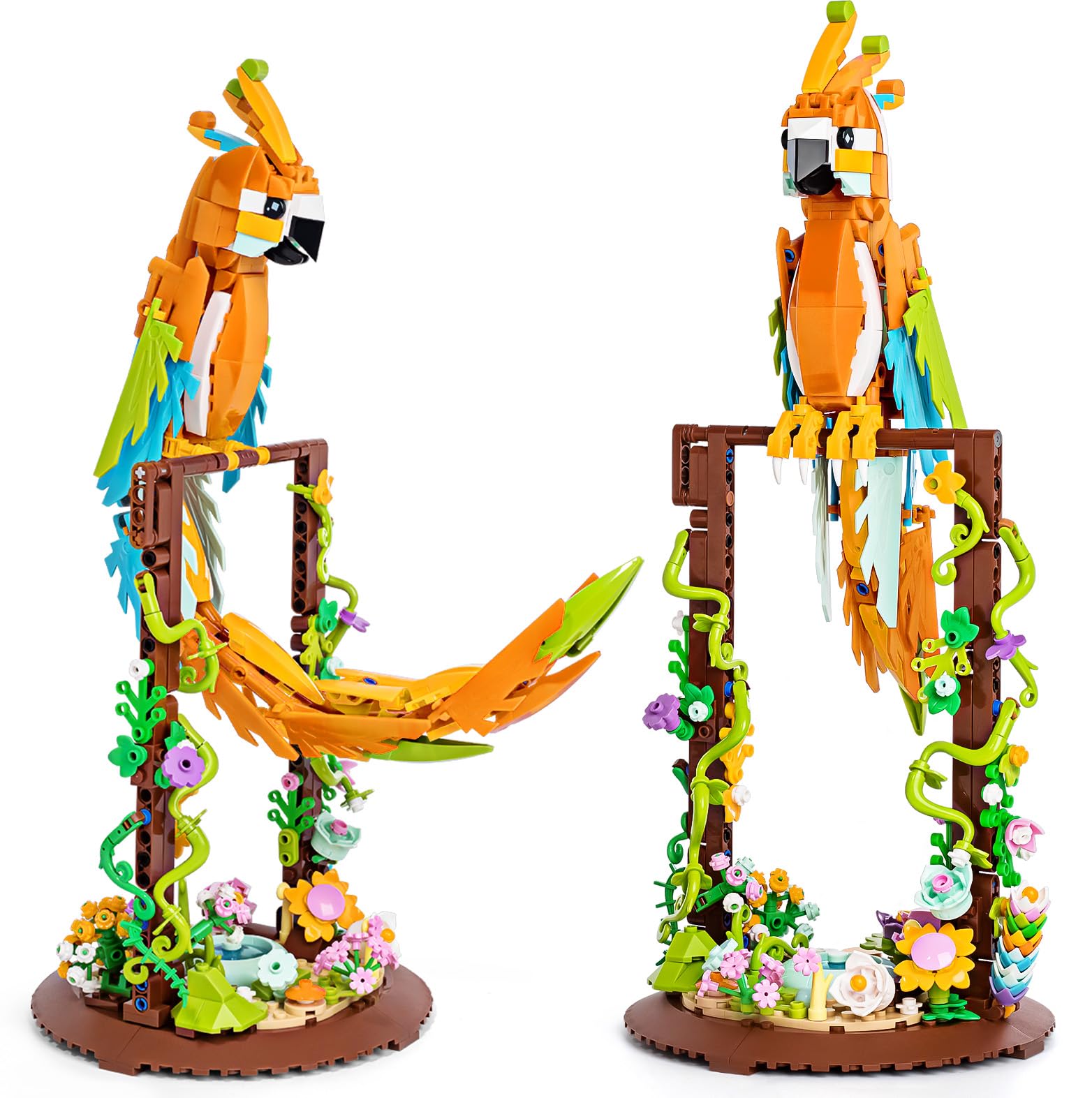 DK Flower Parrot Building Toy Set(Orange)