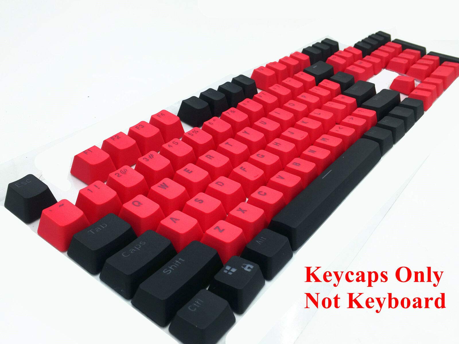 87/104 Key Doubleshot Red-Black PBT Backlit Keycap Caps for Cherry MX Gaming Mechanical Keyboard (87 Keys)