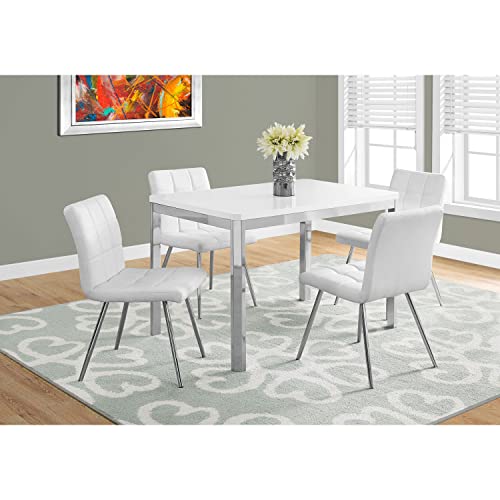 Hawthorne Ave Dining Table - White/Chrome Metal