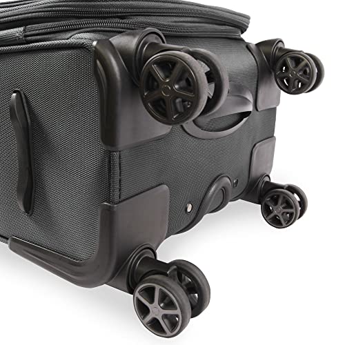 Brookstone Luggage Harbor Spinner Suitcase, Dark Charcoal, Carry-On