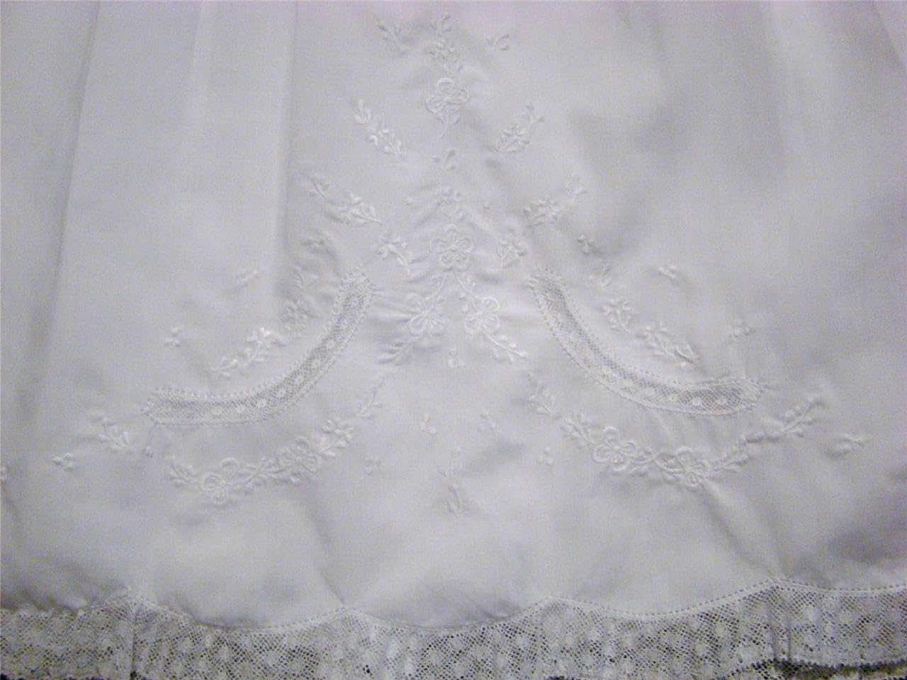 Feltman Brothers Girls Christening Gown White Batiste Lace with Bonnet 9/12m