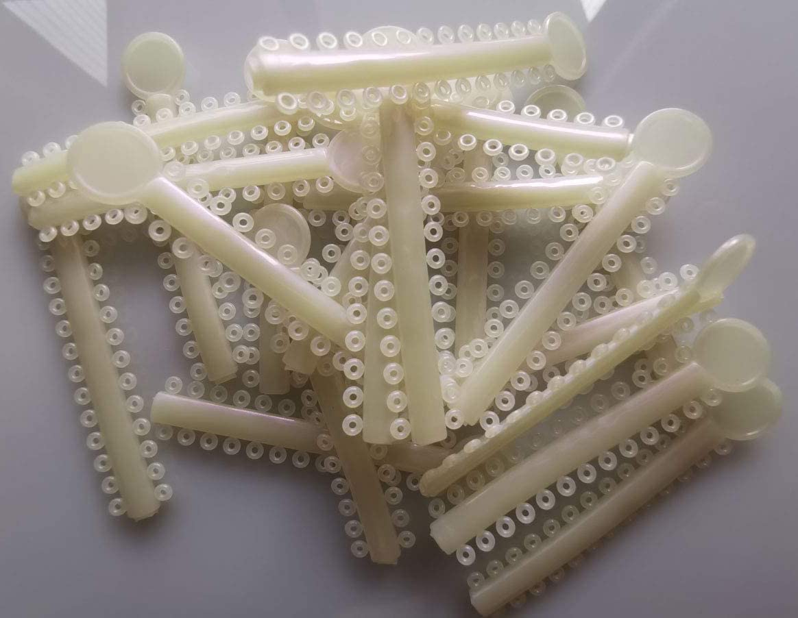 Orthodontic Ligature Ties Orthodontic Elastomeric O-rings Braces Rubber Bands(1040pcs) (Pear White)