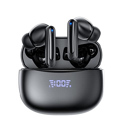 ANINUALE Wireless Earbuds Bluetooth 5.3 Headphones 60H Playtime Earphones with LED Power Display Charging Case Microphone IPX7 Waterproof in-Ear Earbuds for Sports iPhone Android TV Laptop
