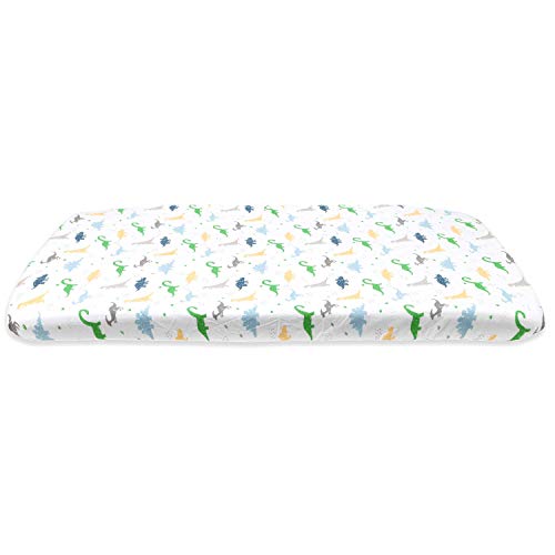 Cuddly Cubs Graco Pack n Play Fitted Sheet – Dinosaur Playard Sheet – Snuggly Soft Jersey Cotton Mini Crib Sheet for Boy – 1 Pc