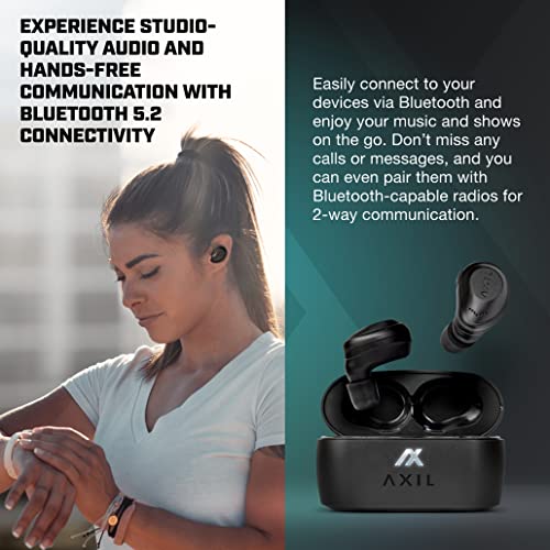 AXIL XCOR Wireless Earbuds Bluetooth — Digital HearPRO Buds with Touch Control — Bluetooth Enhancement — Hearing Protection — Dust & Water Resistant — Wind Resistant True Wireless Earbuds