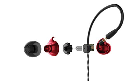 FiiO F9 Best Over The Ear Headphones/Earphones/Earbuds Detachable Cable Design Triple Driver Hybrid in-Ear Monitors with Android Compatible Mic and Remote (Red) ...