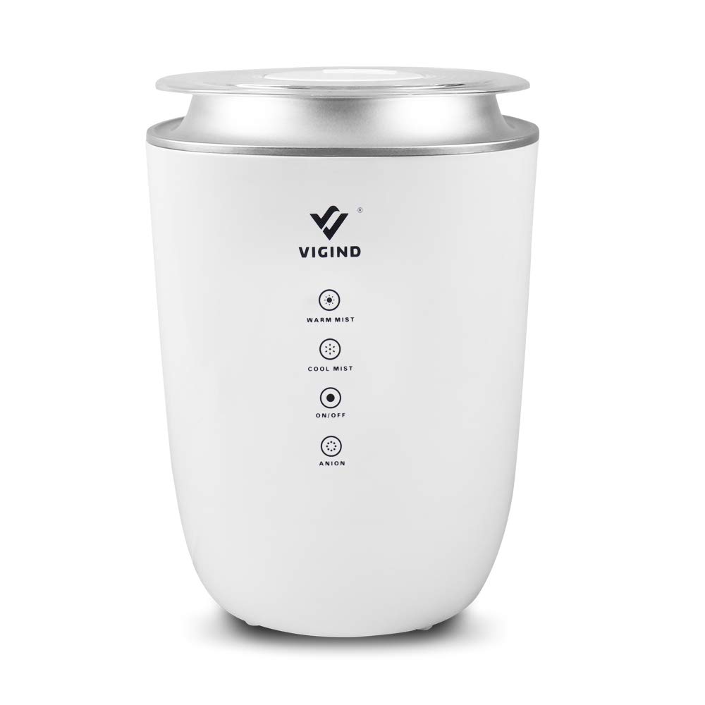 4L Ultrasonic Cool & Warm Mist Humidifier with Adjustable Mist Level, Whisper Quiet and Auto Shut Off Ultrasonic Vaporizer Aroma Essential Oil Diffuser for Home Office Large Room-White