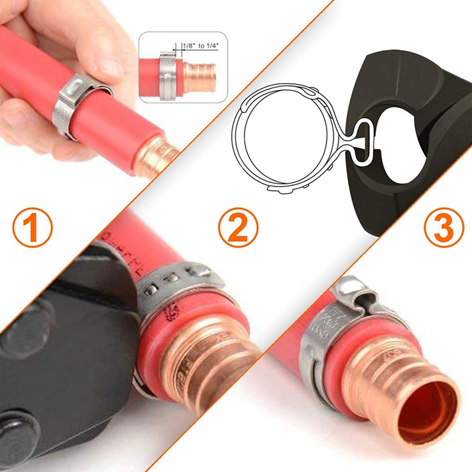 Alfykym 9 inch Ear Clamp Pincer Ear Clamps Pliers Single Ear Hose Pincers Crimping Nail Puller Tool