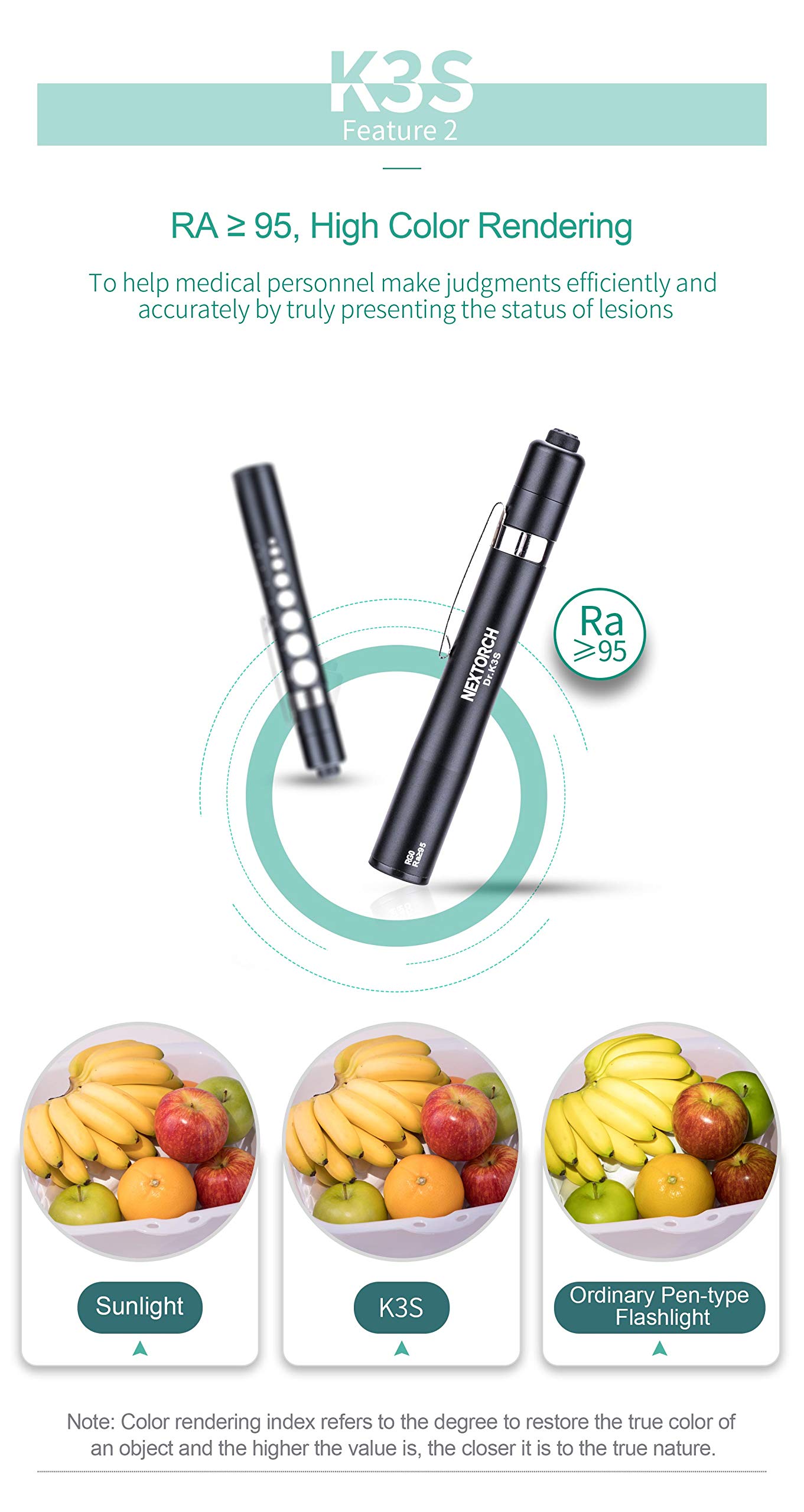 Medical LED Pen Light with Pupil Gauge for Doctor Stethoscope Healthcare Nursing School Students Light with AAA Battery (Yellow)
