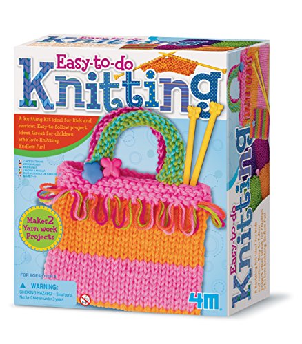 4M Easy-to-do Knitting Art Kit (3593), white pink