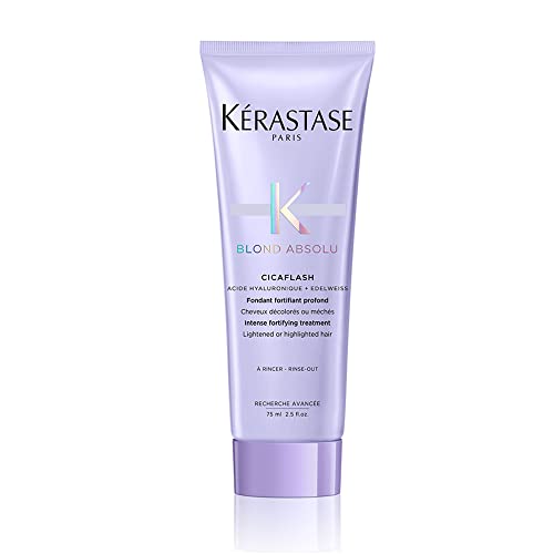 KERASTASE Blond Absolu Cicaflash Conditioner | For Bleached, Highlighted, and Damaged Hair | Repairs and Nourishes | Protects Against Breakage | With Hyaluronic Acid | 2.5 Fl Oz