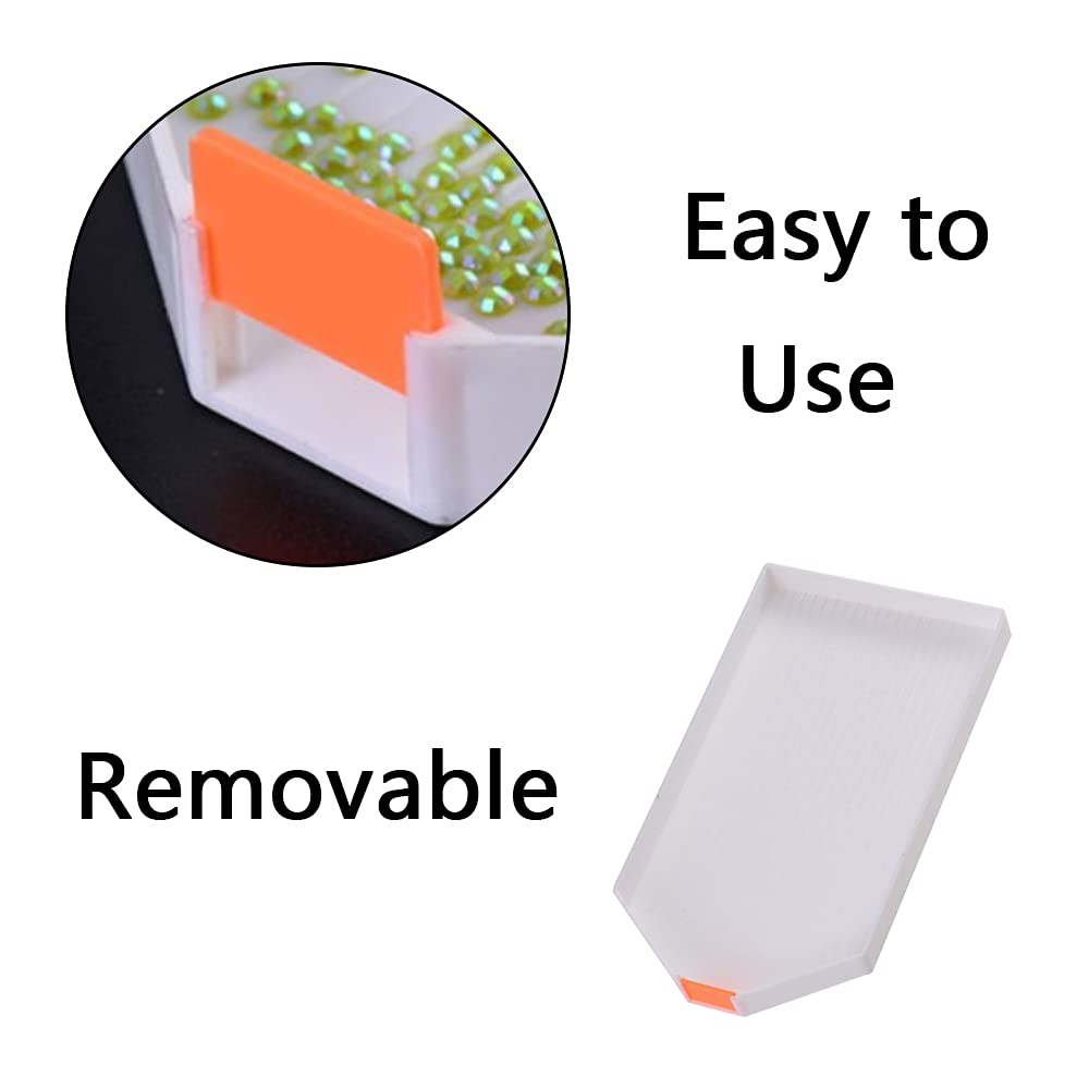 yeenelwboo Plastic Bead Sorting Tray, High-Capacity DIY Diamond Painting Storage Box,Diamond Painting Tool for Nail Art and Diamond Embroidery(6.30 * 3.54in)(4 Pcs)