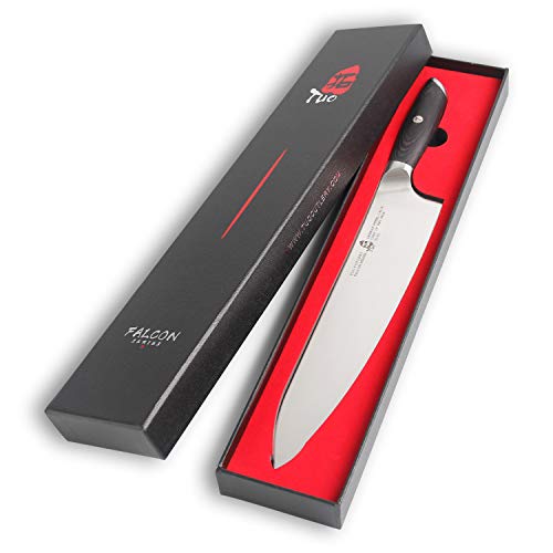 TUO Chef Knife - 10 inch Kitchen Cooking Knife Pro Chefs Knife - German HC Steel Kitchen Knife with Pakkawood Handle - FALCON SERIES with Gift Box