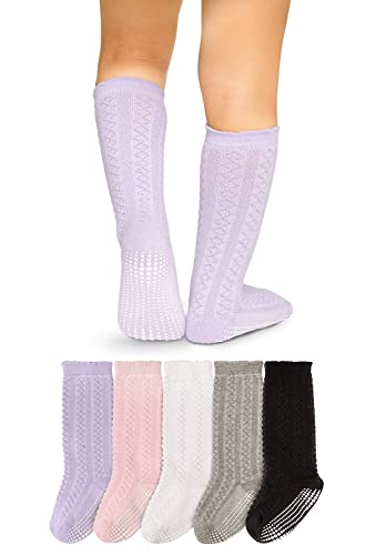 LA ACTIVE Girls Knee High Socks Cozy Warm Cotton Uniform Athletic Socks for Toddlers Dress Socks
