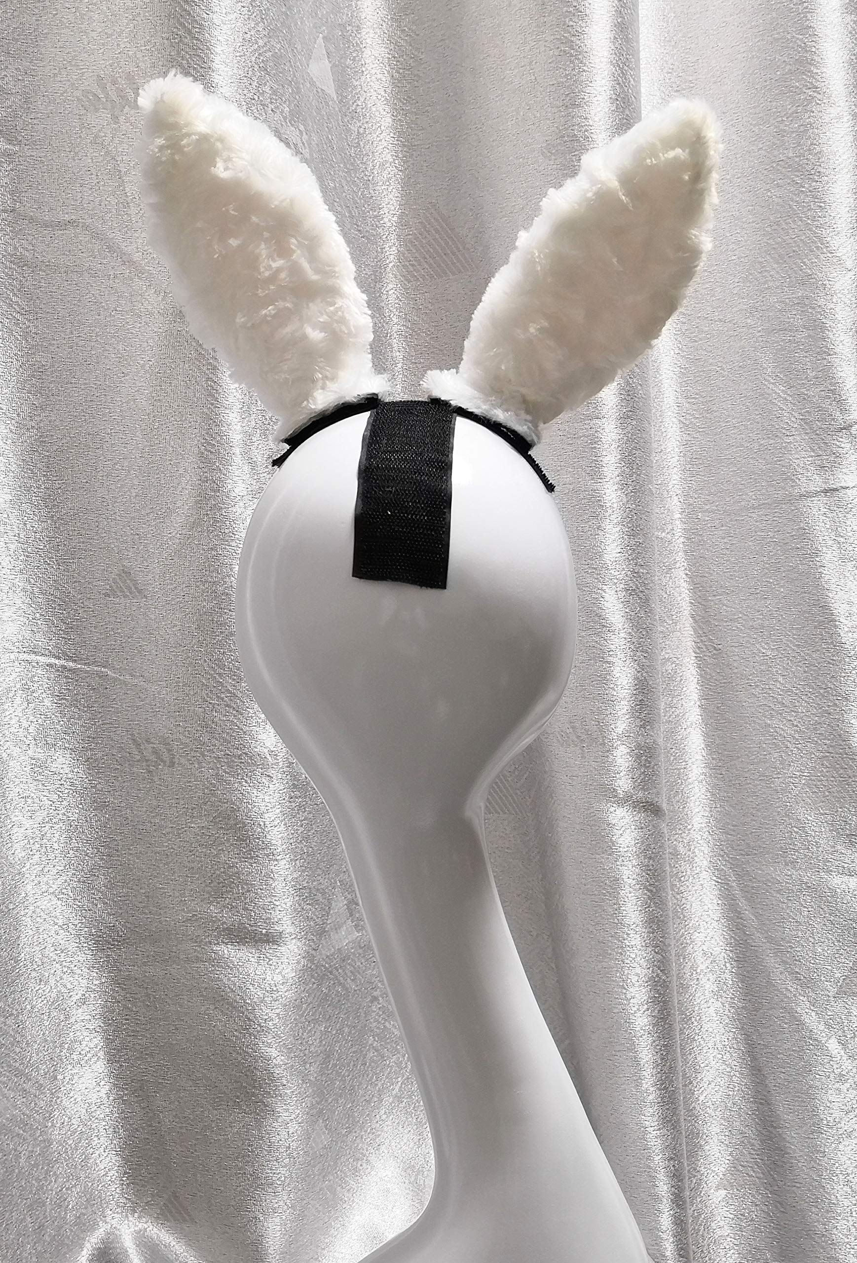 3T-SISTER Helmet Bunny Ear Women Girls Plush Rabbit Ear for Motorcycle Bicycle Ski Helmets Halloween Party Cosplay Wig Helmet Accessory Decorations Velcro Reusable Design （White） 2PCS