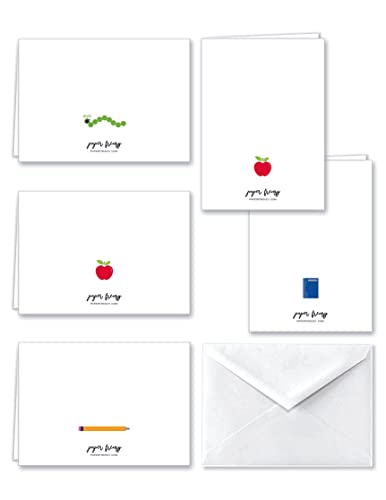 Paper Frenzy School Thank You Note Cards and White Envelopes - 25 pack