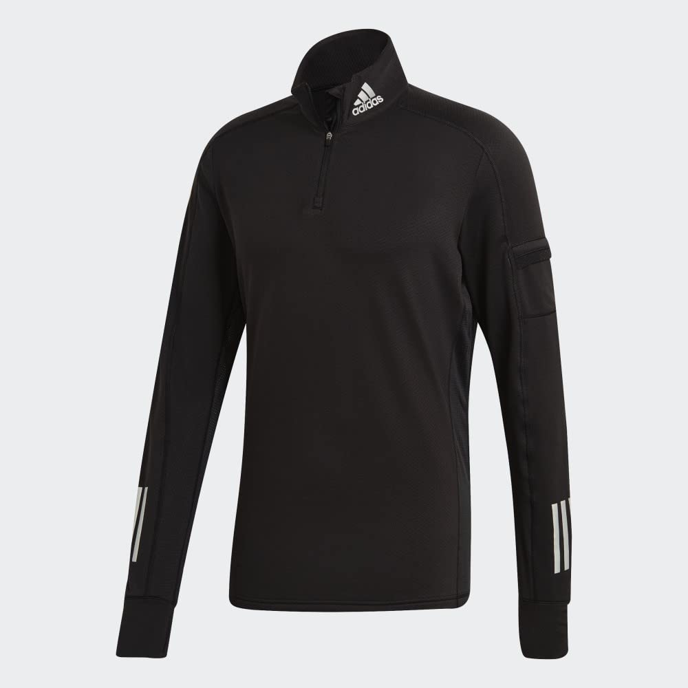 adidas Men's Own The Run 1/2 Zip Warm Sweatshirt, Black, X-Large