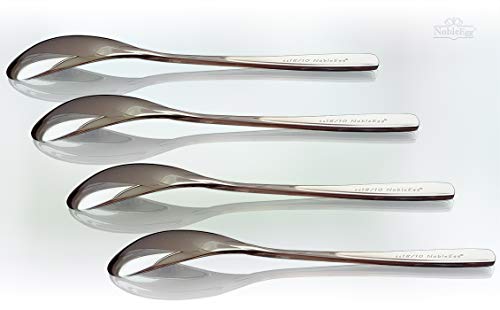 NobleEgg Egg Spoons for Soft Boiled Eggs | 18/10 Stainless Steel | 5.5 inches | Set of 4