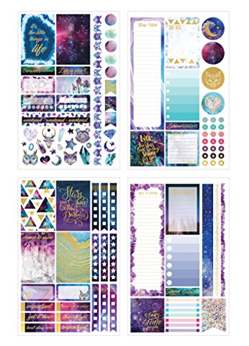 Paper House Productions SET-0010 Stargazer Accessory Bundle-Includes 18 Month Undated Planner 3 Sticker Styles Washi Tape