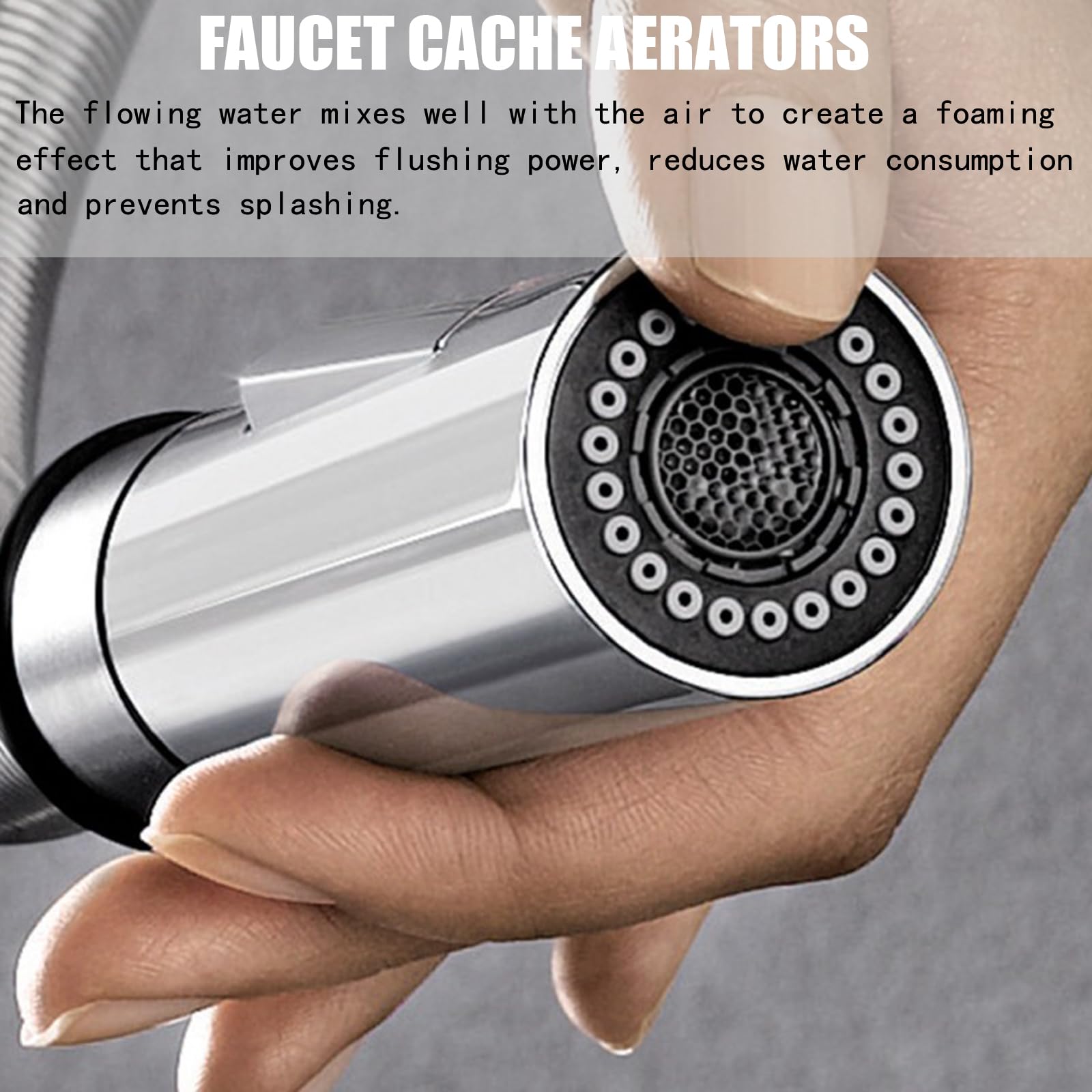 4PCS Faucet Cache Aerator and 1PCS Cache Faucet Aerator Key, 18.5mm Water Saving Flow Restrictor Set Replacement Parts for Kitchen High Speed Aerator Bathroom Sink Aerator (1.5GPM)