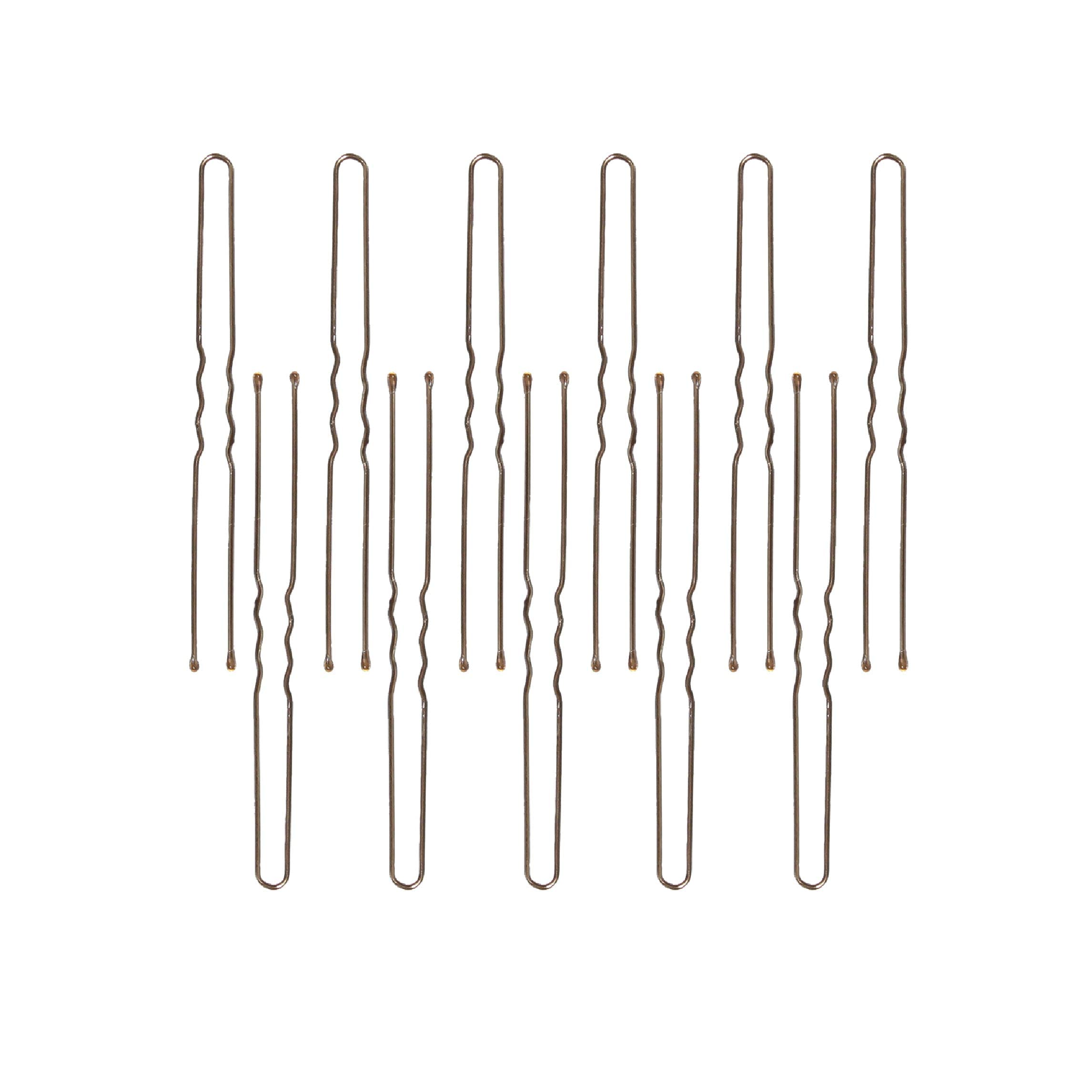 ForPro Professional Collection Hair Pins (320-Count Approx), Brown, 3" L, Ball-Tipped, Crimped, Non-Damaging, 1 Lb.