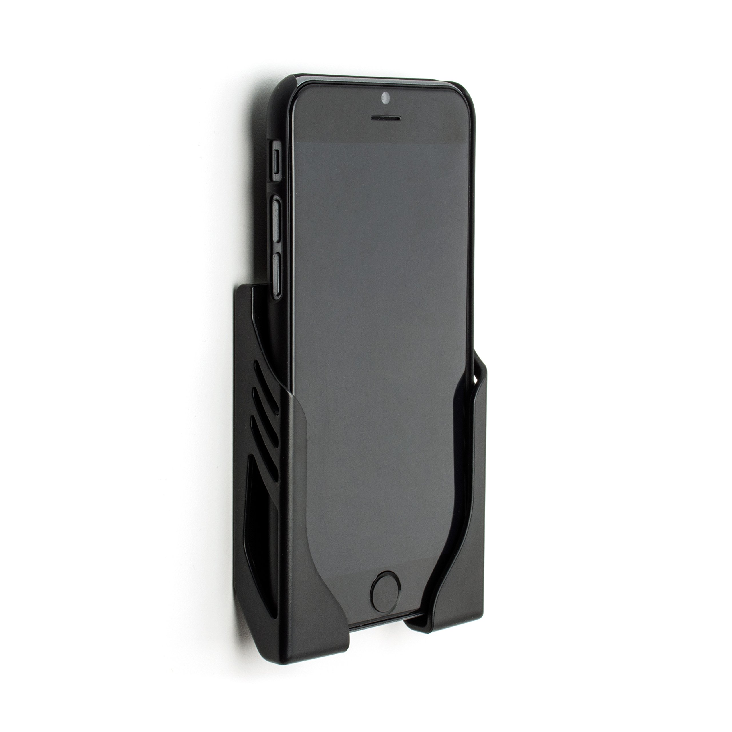 Dockem Damage-Free Wall Mount for iPhone: 14, 13, 12, 11, Pro, Plus, Mini, Pro Max, SE 2/3, XS/X, XS Max, XR, 8/7, 8/7+, S22, S21, S20: 3M Command Strip Adhesives: Koala Mount Wall Dock [Black]