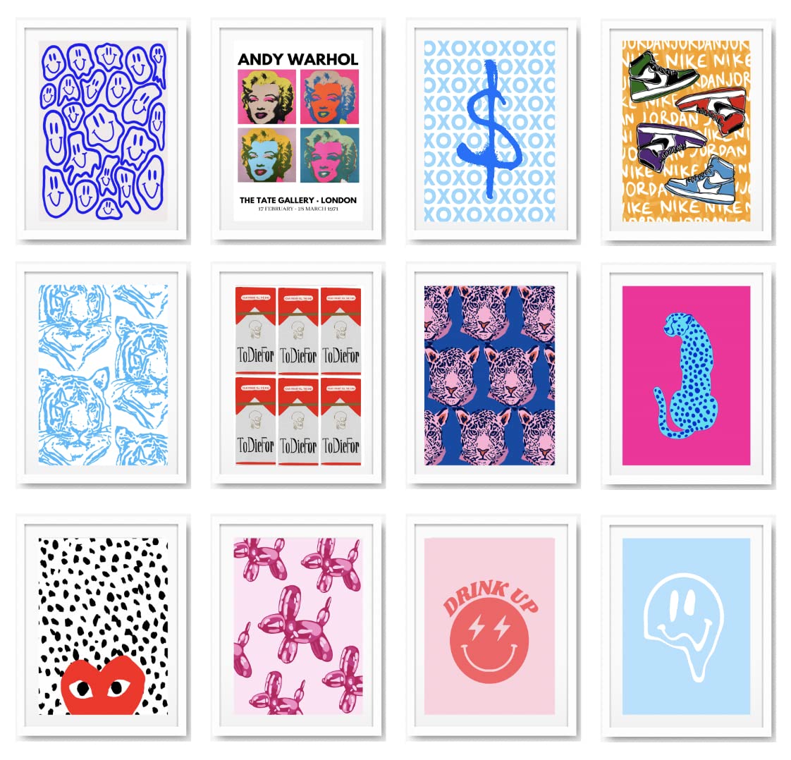 Aesthetic Set of 12 Poster Print Bundle 8x10" Wall Art -Trendy Art Decor - Home Decor/Kitchen/Bedroom/Dorm - By Printer's Row & Co. (PRC1)