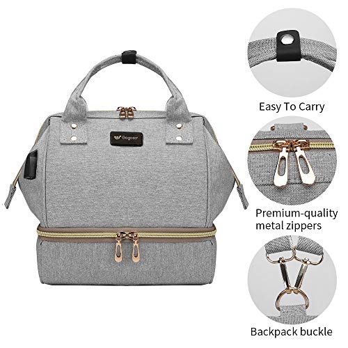 Breast Pump Bag with Cooler Pocket, Mini Pumping Bags with Pockets for Working Mom Cooler Tote Bag Built-in USB Charging Pot for Phone Mother Diaper Bags(No Include ice Pack)