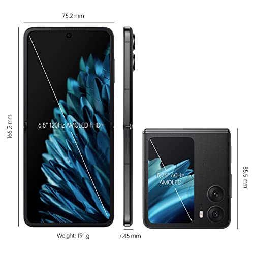 OPPO Find N2 Flip Dual-SIM 256GB ROM + 8GB RAM (GSM only | No CDMA) Factory Unlocked 5G Smartphone (Astral Black) - International Version