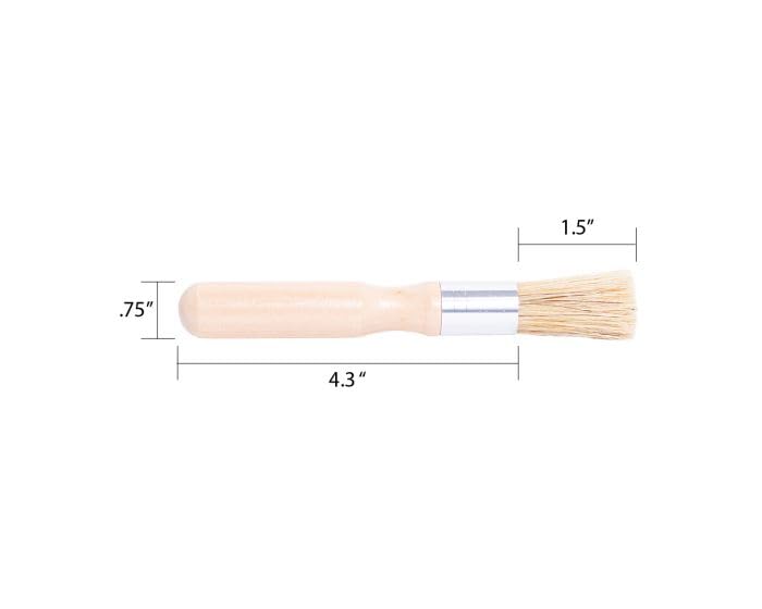 CFS Products Glue Brush for Bookbinding - Natural Bristle with Wood Handle - Round Wax Paint Brush Small Brush for Craft Projects, Painting, Padding Compound and More!