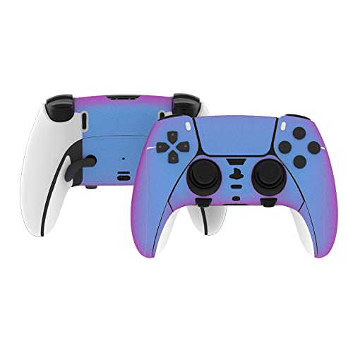 PlayVital Skin Decals Set for ps5 Edge Controller, Custom Sticker Vinyl Decal Skins Wrap for ps5 Edge Wireless Controller - Chrome Purple Blue