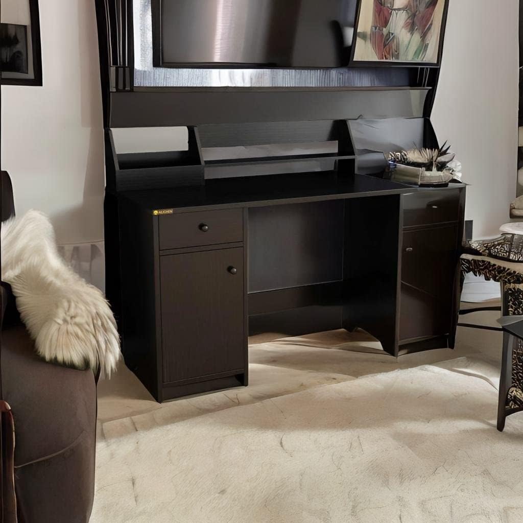 ALISENED Computer Desk with Drawers and Hutch,Small Home Office Desk,Wood Desk Executive Desks with Storage Shelf, Writing Desk with File Drawer for Bedroom Small Space