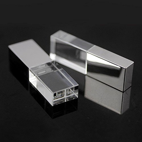 Laak 16GB New Crystal Transparent Rectangle Genuine USB Flash Drive 3.0 Wedding Gift Pendrive,Silver