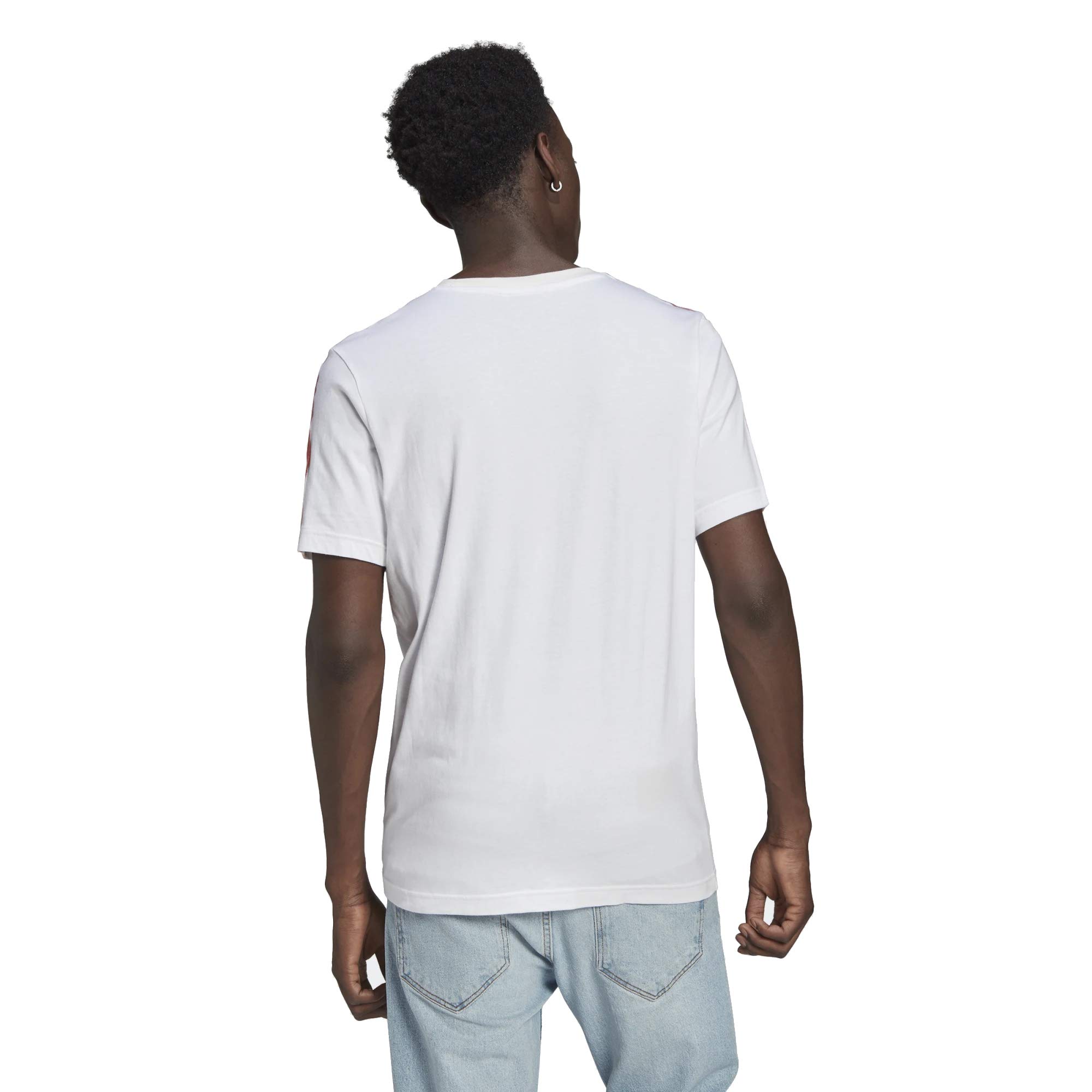 adidas Men's Sportswear 3-Stripes Tee, White/Multicolor, Small
