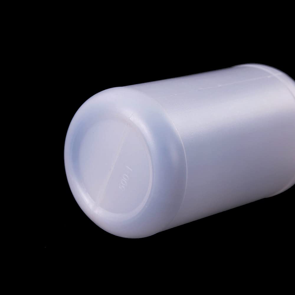 GDGY PE Plastic Empty Small Mouth Graduated Lab Chemical Container Reagent Bottle Sample Sealing Liquid Medicine Bottle (4Pcs*500ML)