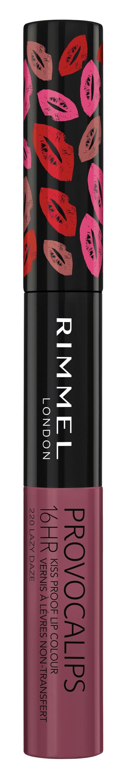 Rimmel London Provocalips 16hr Kiss-Proof Lip Color - Two-Step Liquid Lipstick to Lock in Color and Shine - 220 Lazy Daze, .14 fl.oz.