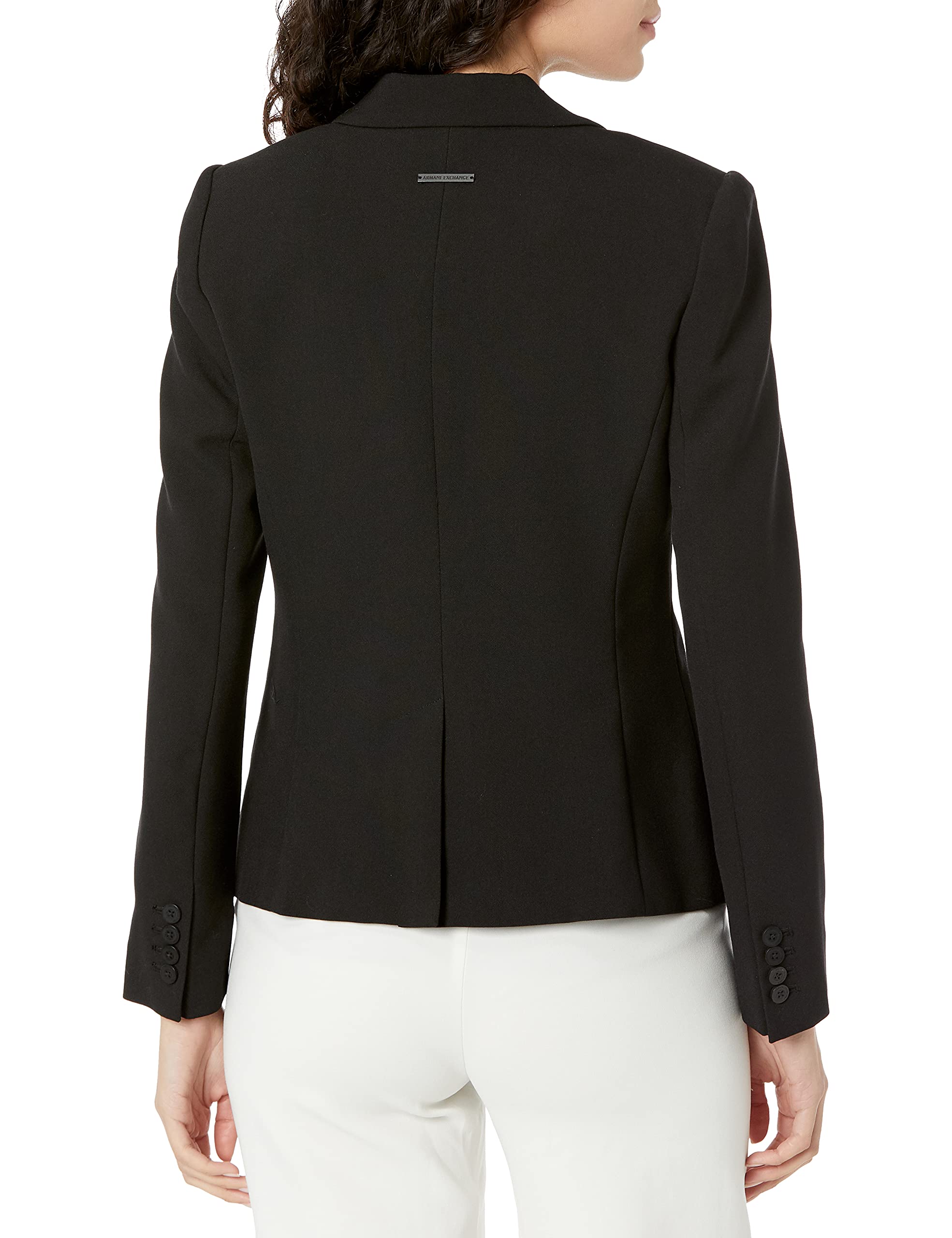 A|X ARMANI EXCHANGE Women's Fitted Blazer, Black, 8