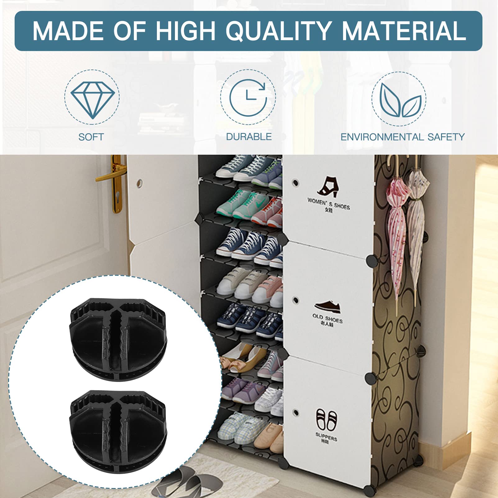 DOITOOL 40pcs Wire Cube Connectors Plastic Connector Wire Grid Cube Organizer Connector for Modular Closet Storage Organizer Wire Shelving 3. 5x2. 3cm