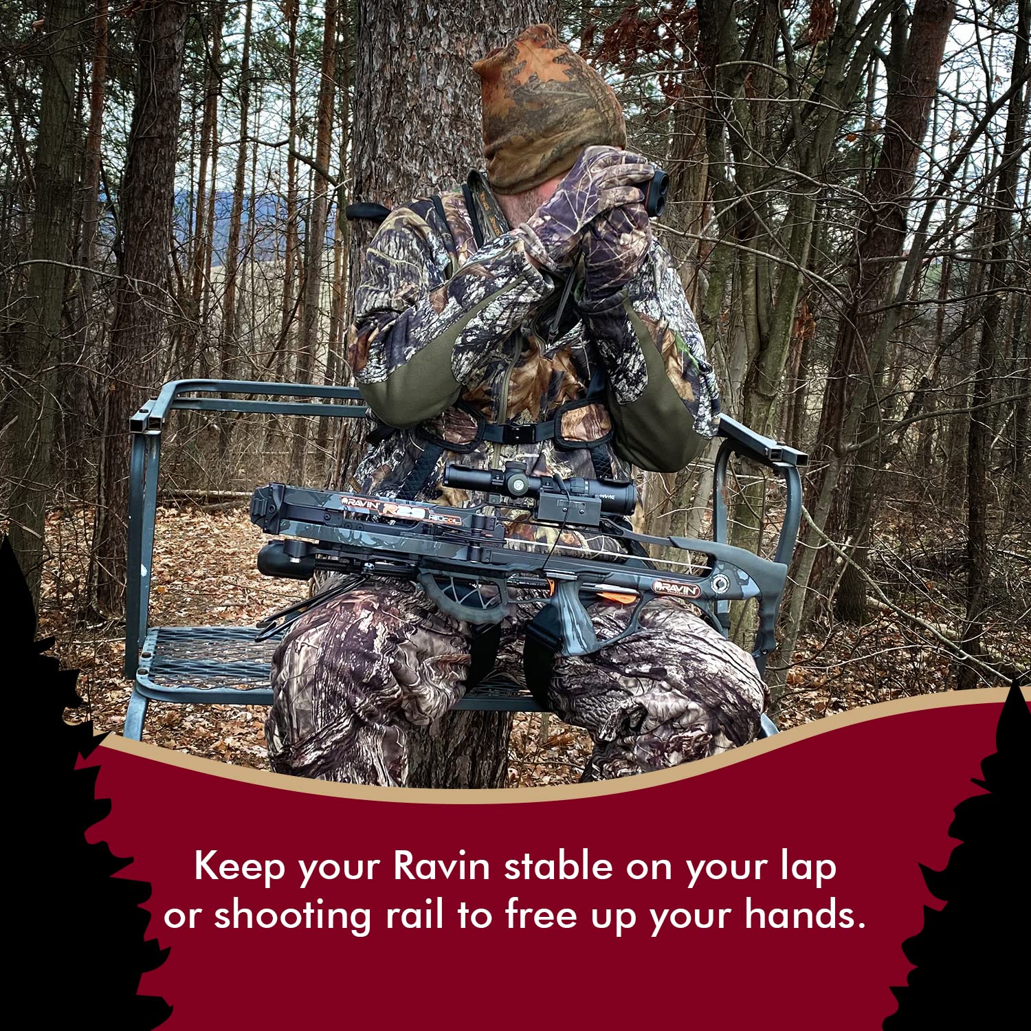 4N1 Lite Ravin Crossbow Accessory Hanger - Picatinny Bipod Accessory, Kickstand Rest, Shooting Rest, Cocking & De-Cocking Aid, Compatible with Ravin r9, r10, r15, r20, r29, r29x (9.8 oz), Black