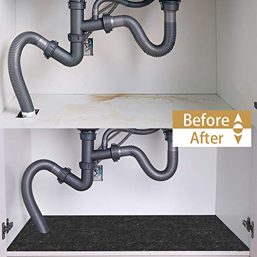 Under The Sink Mat (36" x 30") Premium Shelf Liner, Cabinet Mat β Absorbent/Waterproof β Protects Cabinets,Kitchen Tray Drip,Cabinet Liner (30"*36")