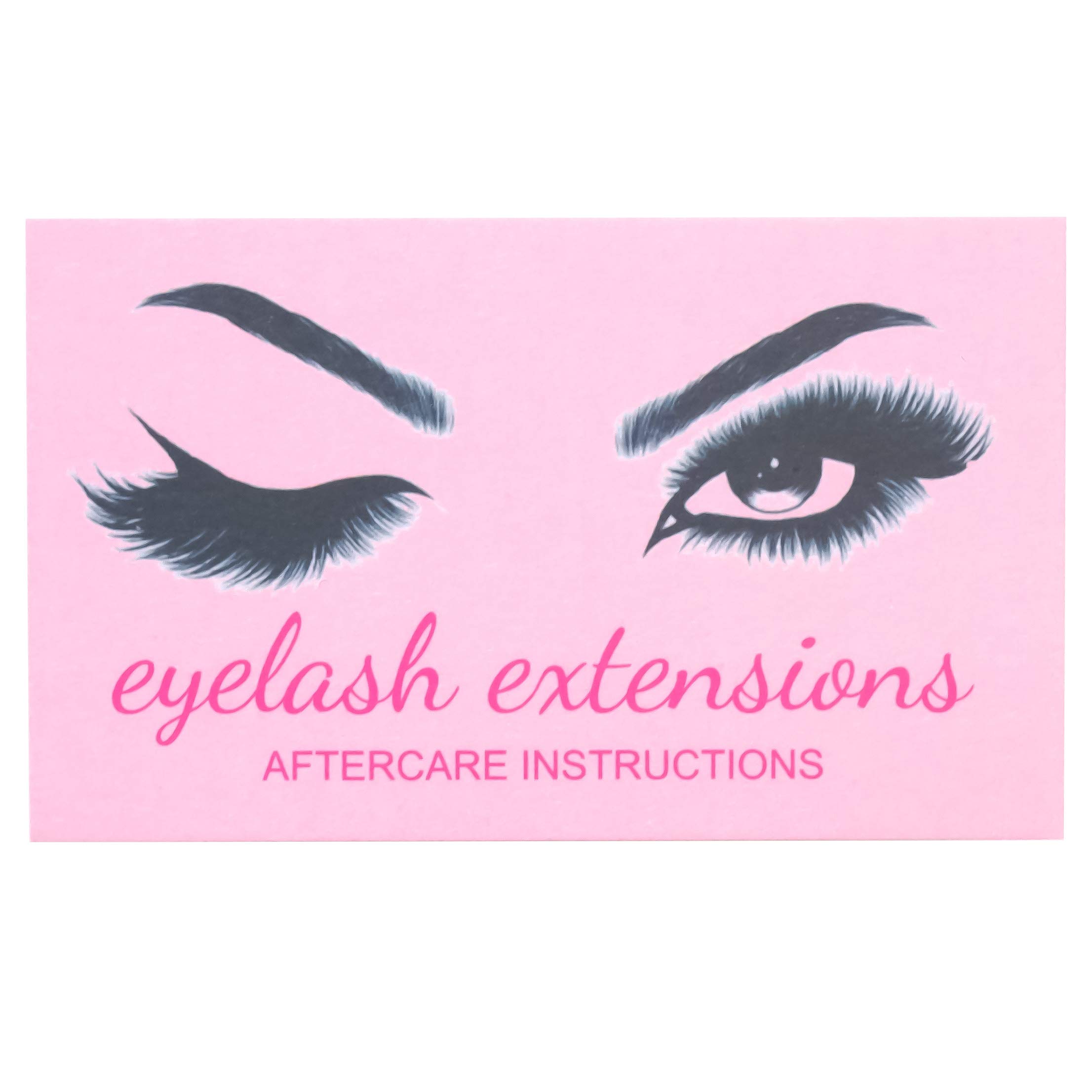 50 Lash Extension Aftercare card, Lash Aftercare Instruction, Lash client cards, Lash Technicians accessories,HOT PINK